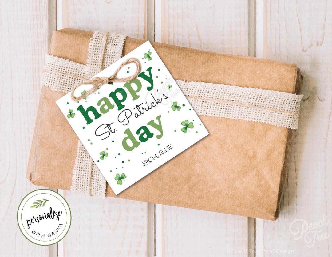 St. Patrick's Day Tags, Happy St. Patrick's Day Tag, Teacher Gift Tag ...