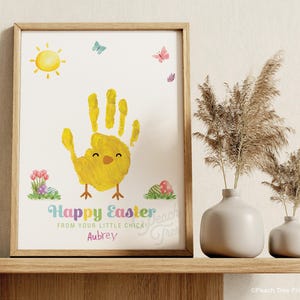 Easter Handprint Craft Printable, Easter Handprint Craft Chick, Happy ...