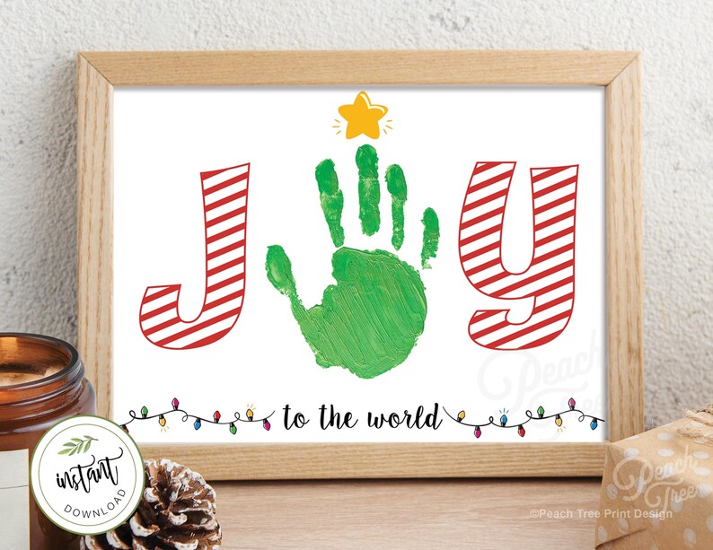 Joy Handprint Craft, Christmas Handprint Craft, Christmas Craft for ...