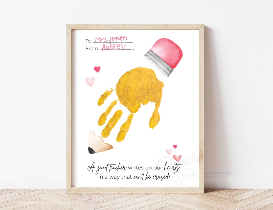 Teacher Appreciation Handprint Gift, Printable Handprint Art, DIY ...
