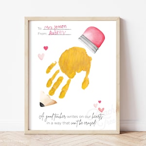 Teacher Appreciation Handprint Gift, Printable Handprint Art, DIY ...