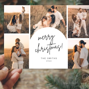 Modern Holiday Card, Minimalist Photo Christmas Card, Editable ...