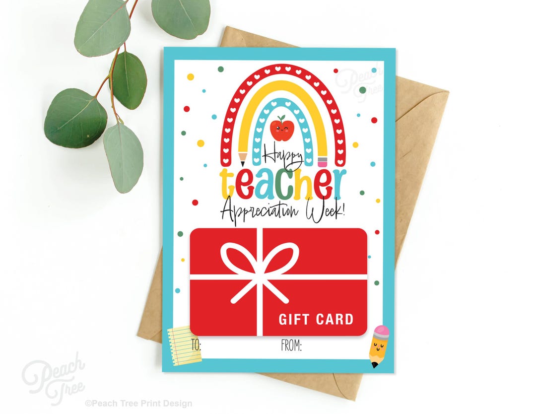 Teacher Appreciation Week Gift Card Holder, Printable Teacher ...