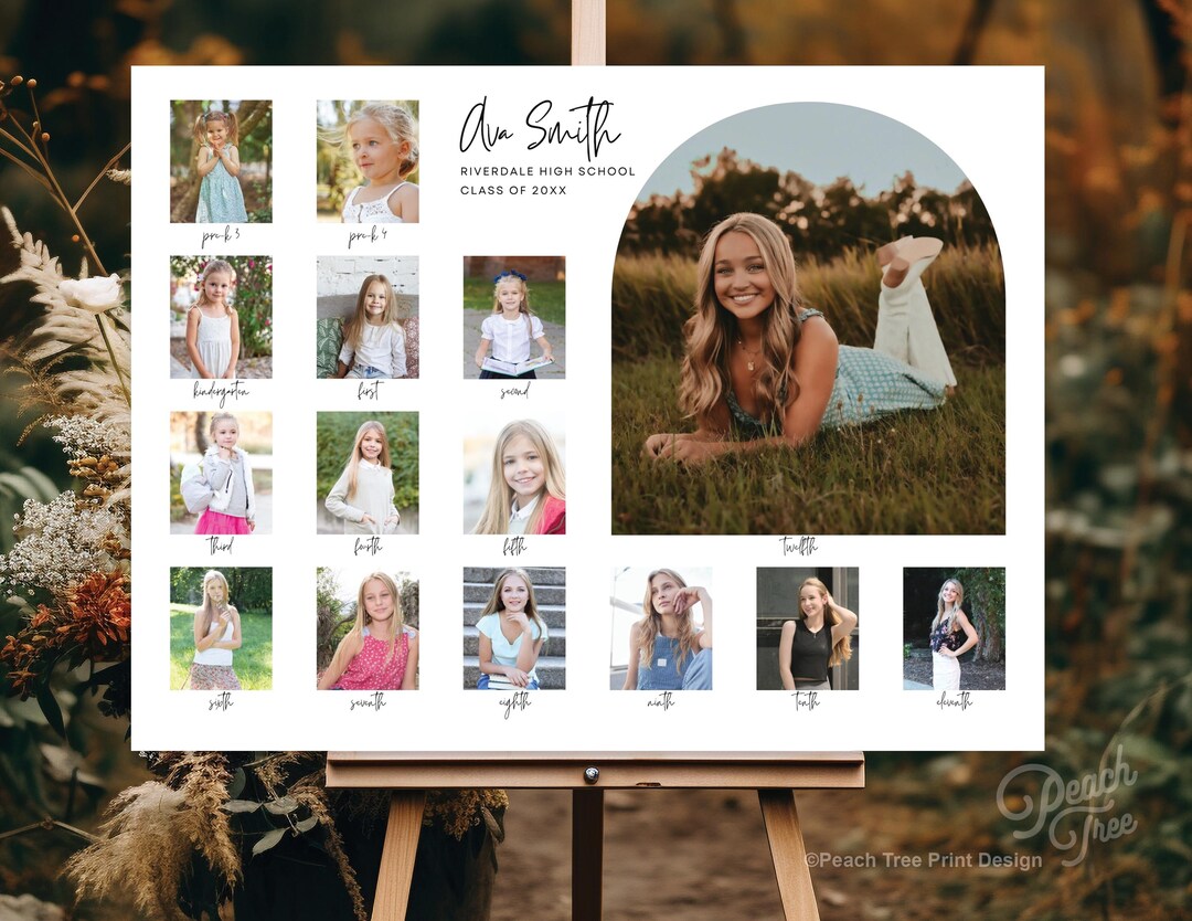 Graduation Party Photo Collage, Graduation Photo Board, Prek-12 Grade ...