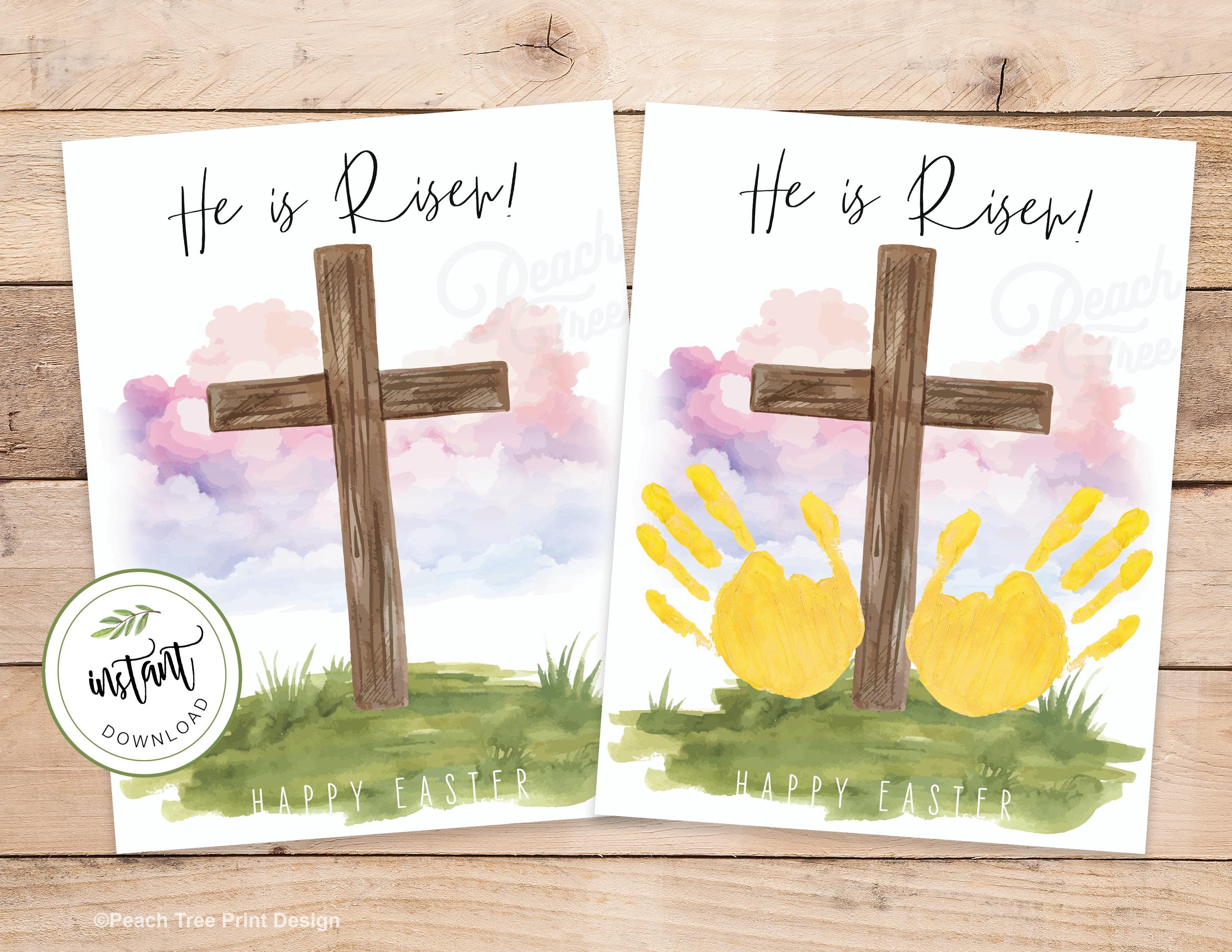 He is Risen Easter Handprint Craft, Sunday School Activity, Christian ...