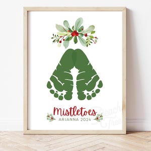 Mistletoes Print, Christmas Footprint Craft, Christmas Crafts for Kids ...