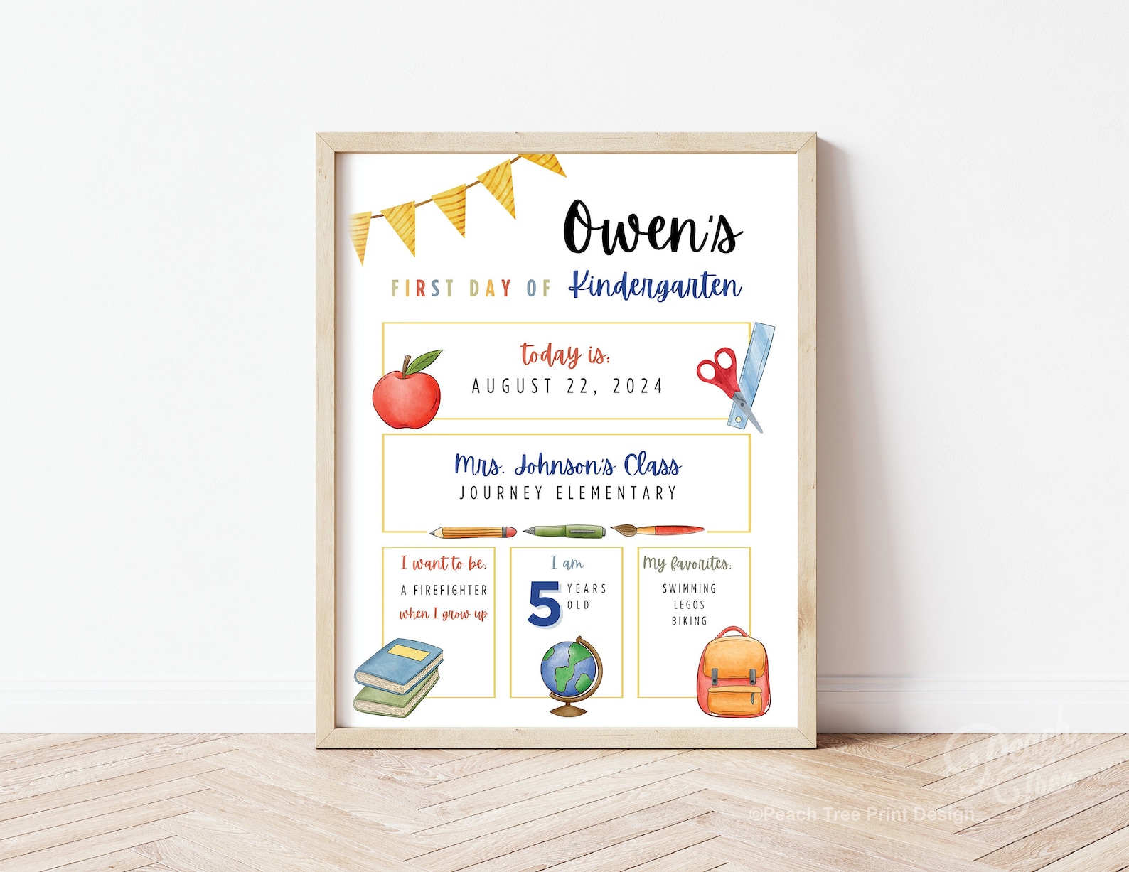 Editable First Day of School Sign, Personalized First Day of School ...