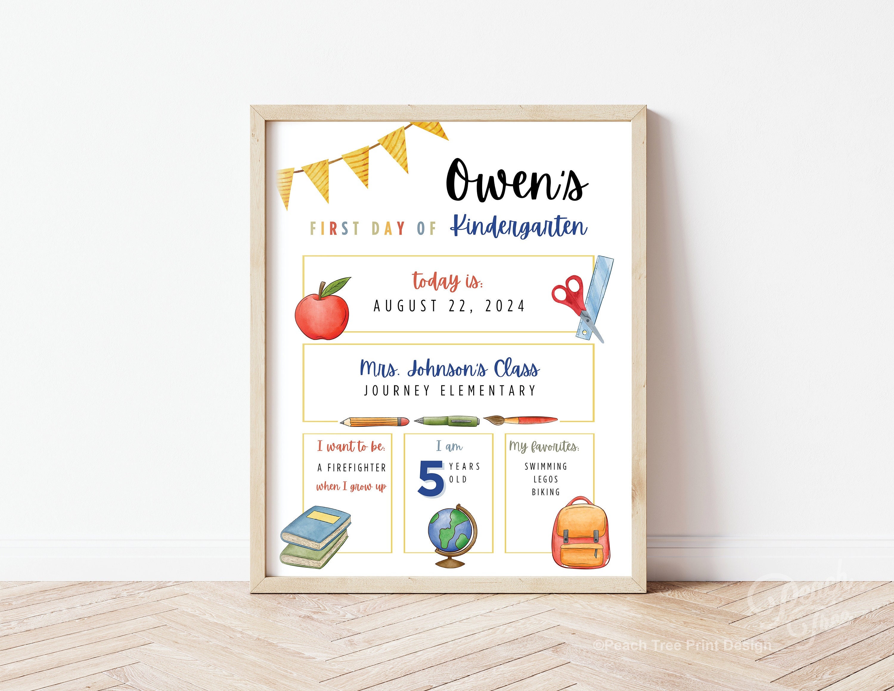 Editable First Day of School Sign, Personalized First Day of School ...