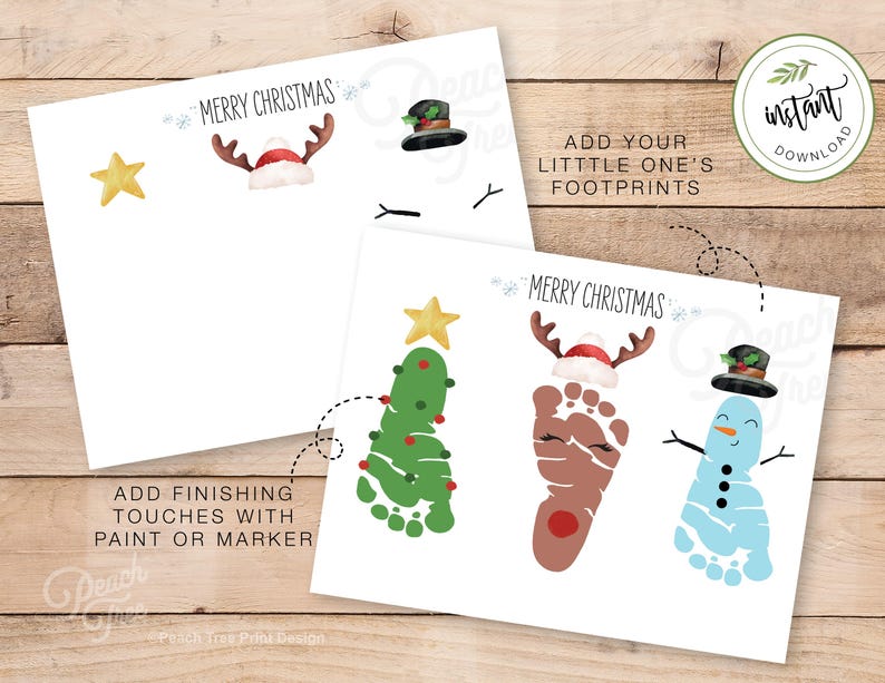 Christmas Footprint Craft, Christmas Crafts for Kids, Printable ...