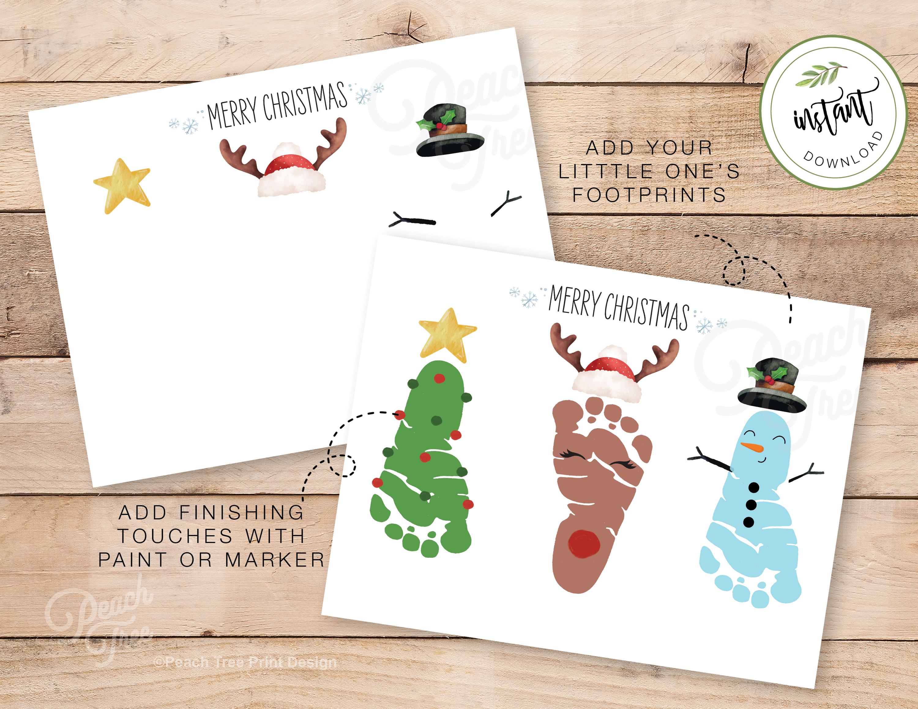 Christmas Footprint Craft, Christmas Crafts for Kids, Printable ...