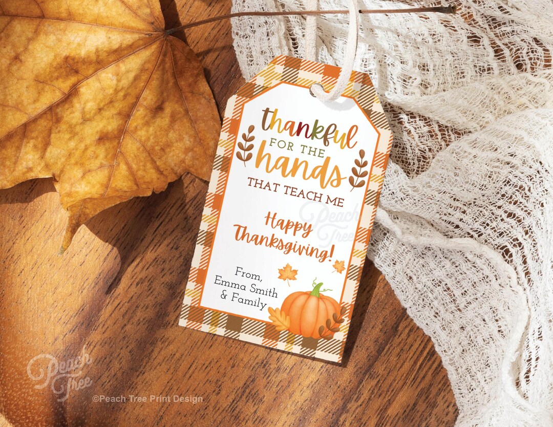 Thanksgiving Teacher Appreciation Printable, Fall Teacher Gift Tag ...