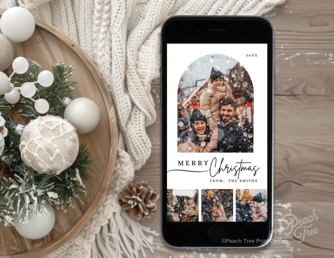 Digital Christmas Card Template, Electronic Christmas Card, Christmas ...