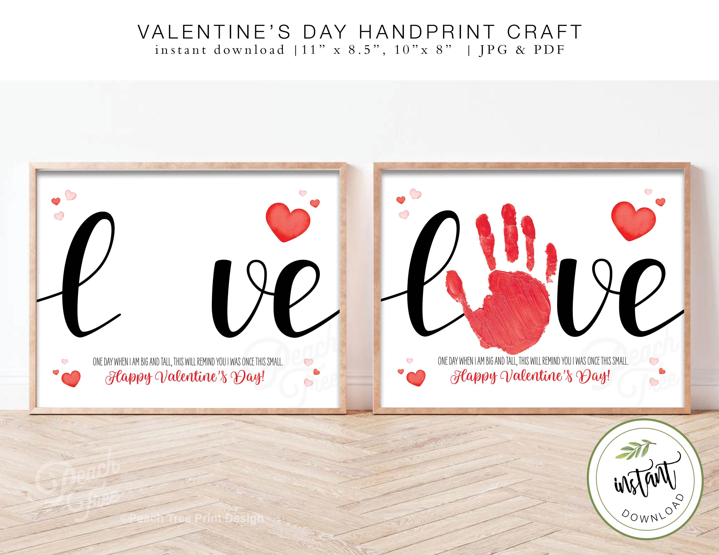 Valentines Day Handprint Craft, Valentines Craft for Kids, Valentine ...