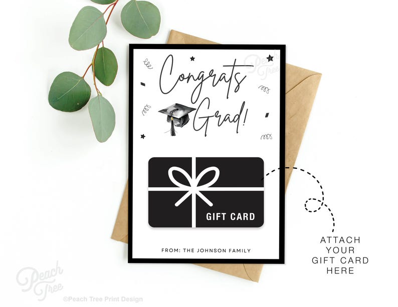 Printable Graduation Gift Card Holder, Congrats Graduation Card ...
