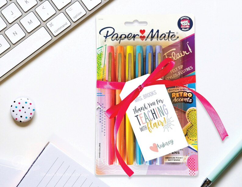 Teacher Gift Tag Teacher Appreciation Printable Flair Pen Gift Tag ...