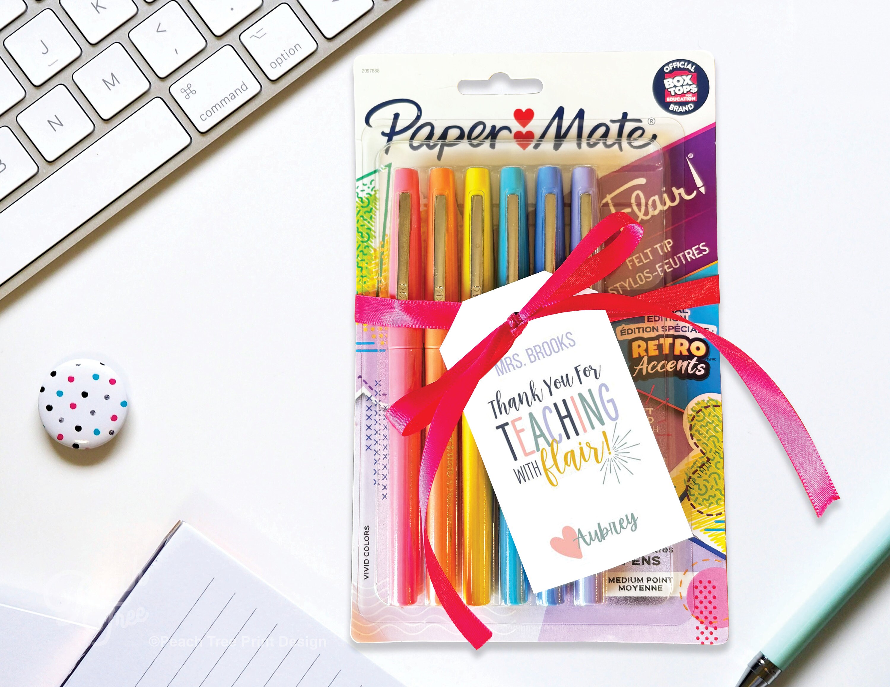 Teacher Gift Tag Teacher Appreciation Printable Flair Pen Gift Tag ...