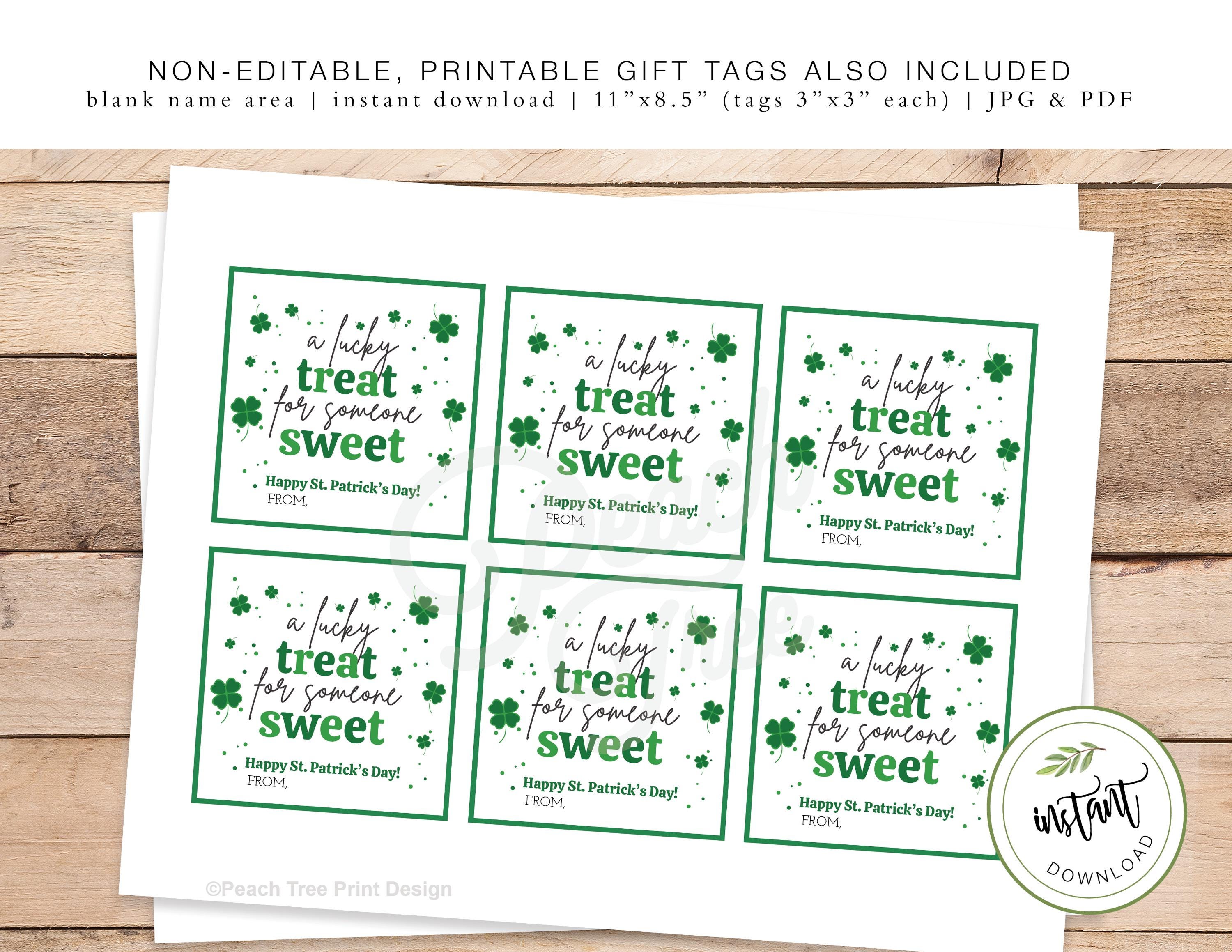 Printable St. Patrick's Day Tags, Lucky Treat for Someone Sweet ...