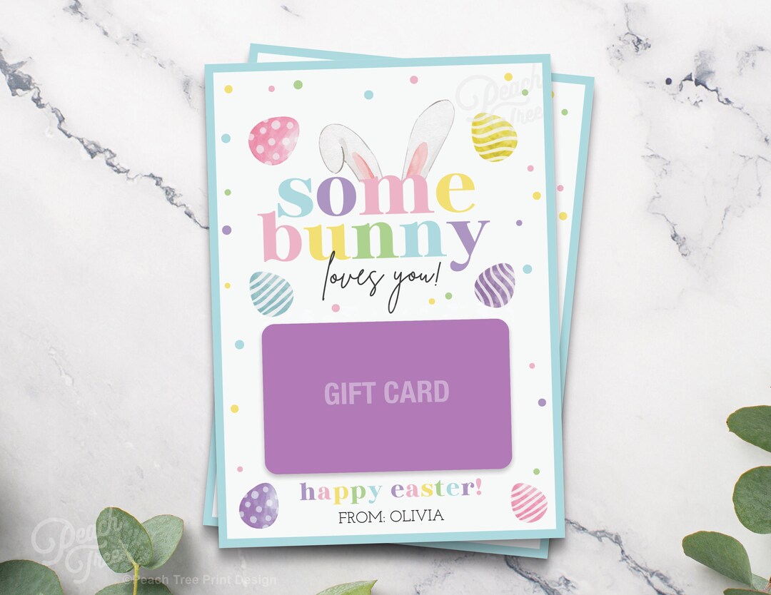 Easter Gift Card Holder Printable, Some Bunny Loves You, Printable ...