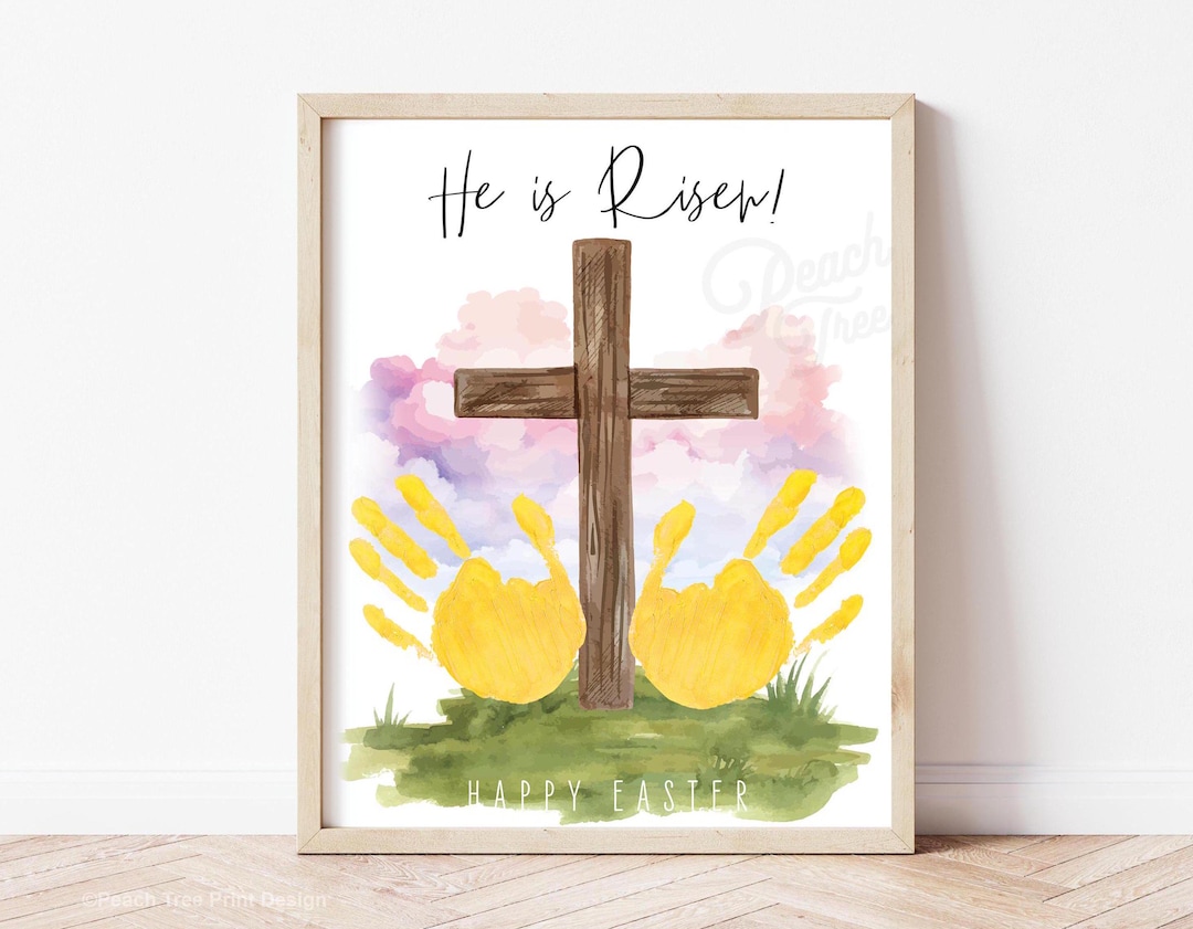 He is Risen Easter Handprint Craft, Sunday School Activity, Christian ...