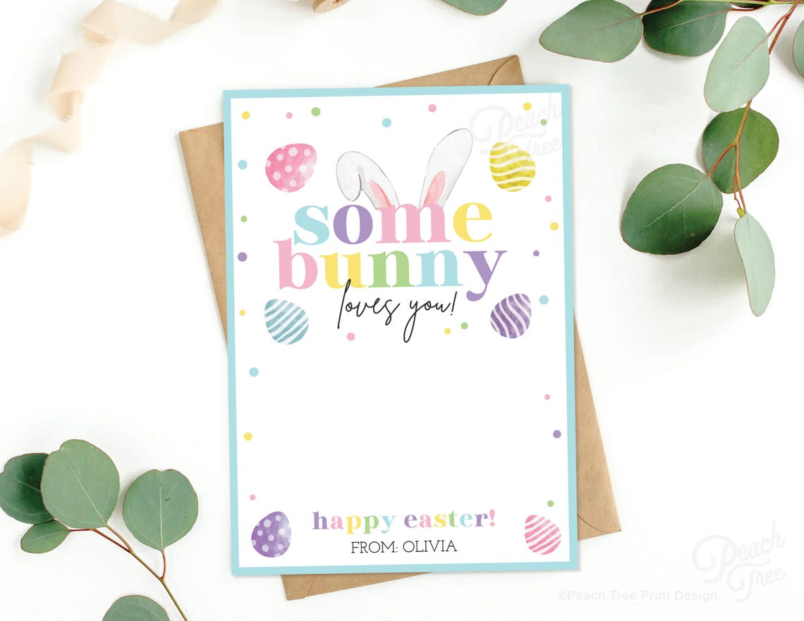 Easter Gift Card Holder Printable, Some Bunny Loves You, Printable ...