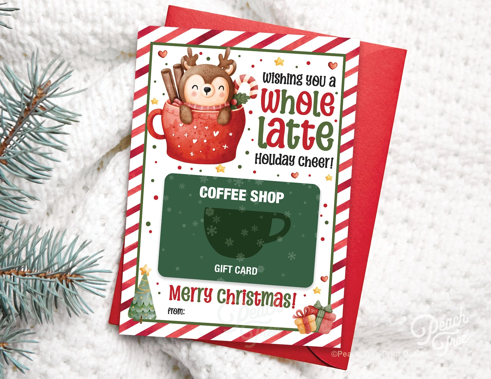 Christmas Gift Card Holder, Coffee Gift Card Holder, Christmas Gift Tag ...
