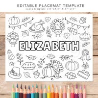 Thanksgiving Placemat - Etsy