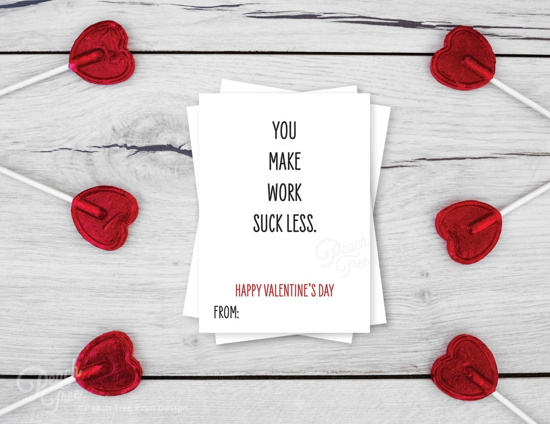 Coworker Valentine Gift, Funny Work Valentine Cards, Office Valentine ...