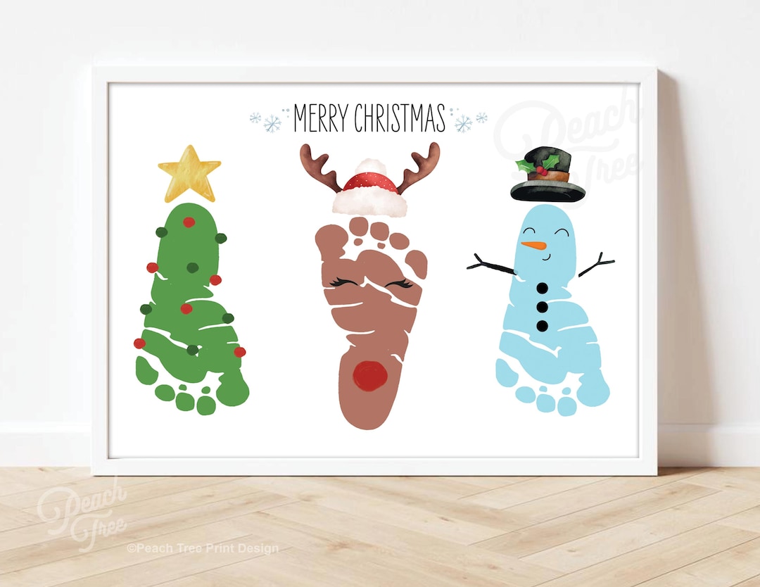 Christmas Footprint Craft, Christmas Crafts for Kids, Printable ...