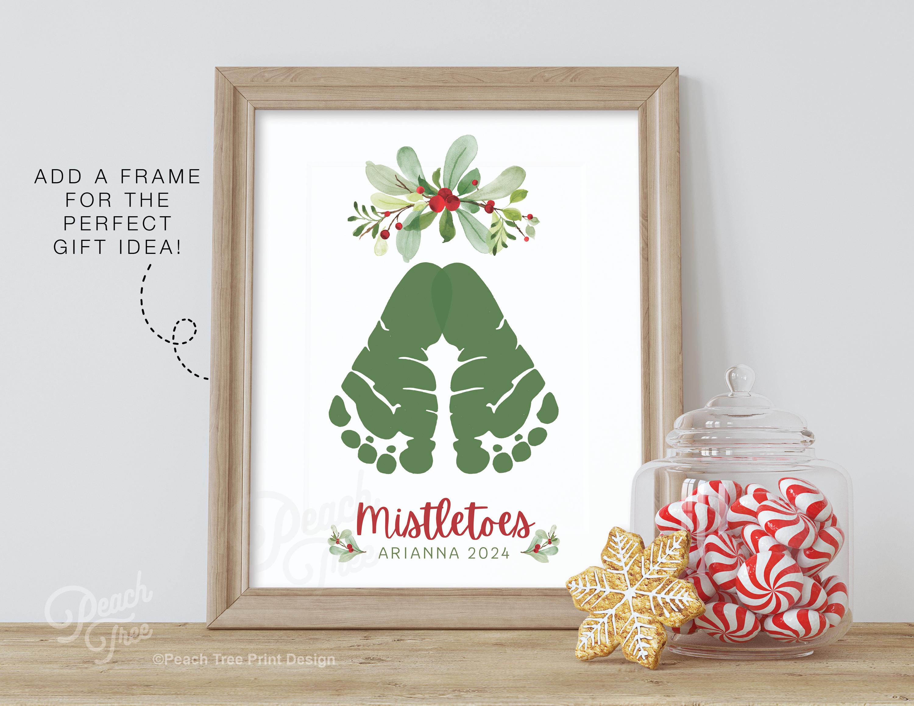 Mistletoes Print, Christmas Footprint Craft, Christmas Crafts for Kids ...