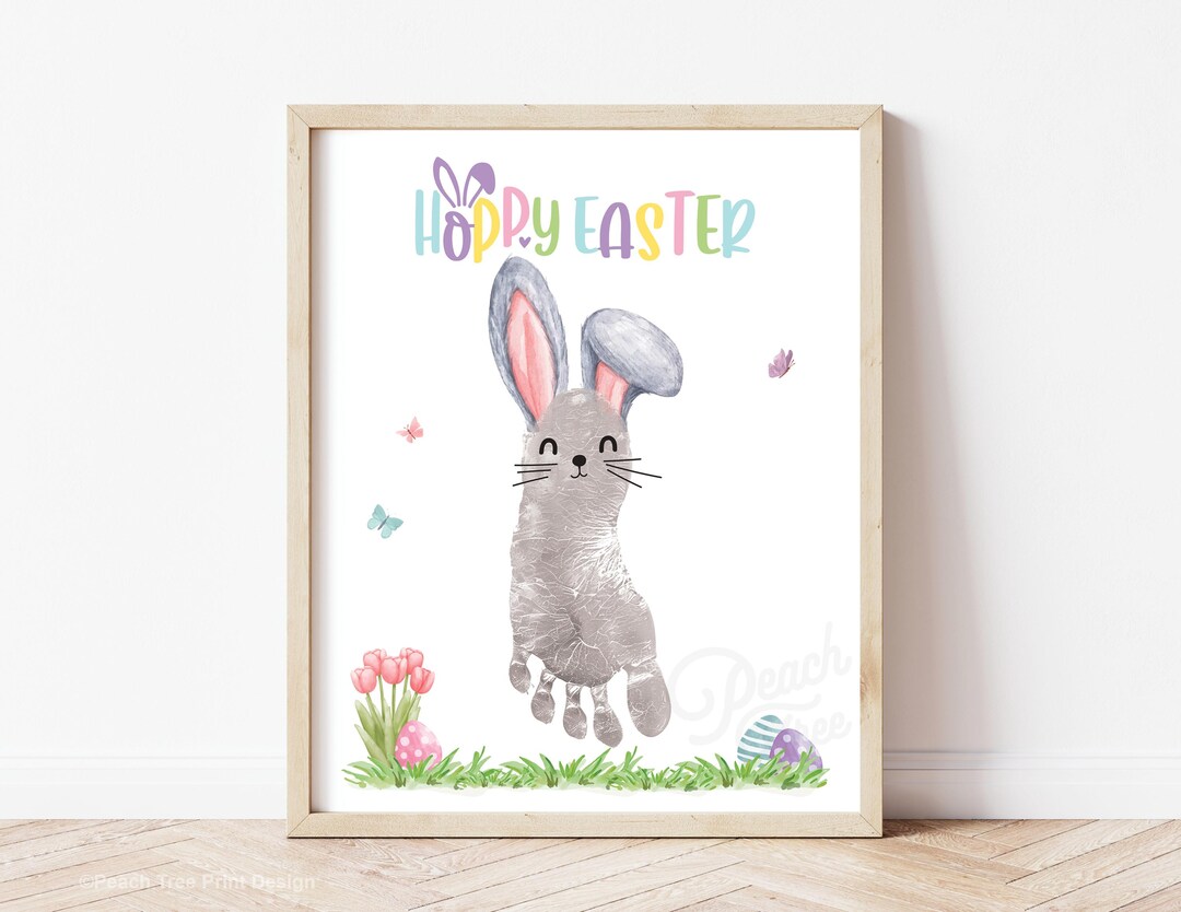 Easter Handprint Craft Printable, Easter Handprint Craft Bunny, Hoppy ...