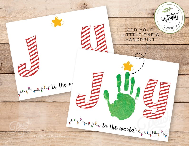 Joy Handprint Craft, Christmas Handprint Craft, Christmas Craft for ...
