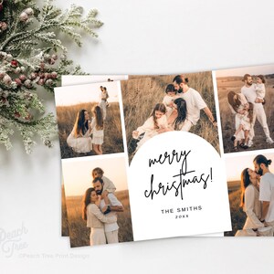 Modern Holiday Card, Minimalist Photo Christmas Card, Editable ...