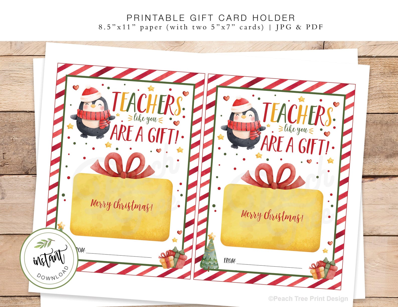 Teacher Christmas Gifts, Teacher Gift Card Holder, Teacher Christmas ...