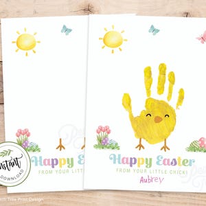 Easter Handprint Craft Printable, Easter Handprint Craft Chick, Happy ...