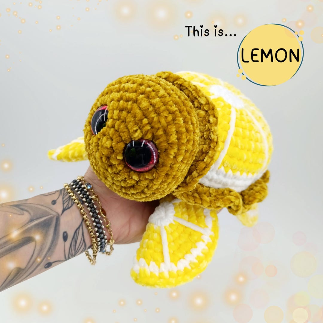 Lemon Turtle Crochet Pattern PDF – “lemon” Fruity Sea Turtle • Beginner ...