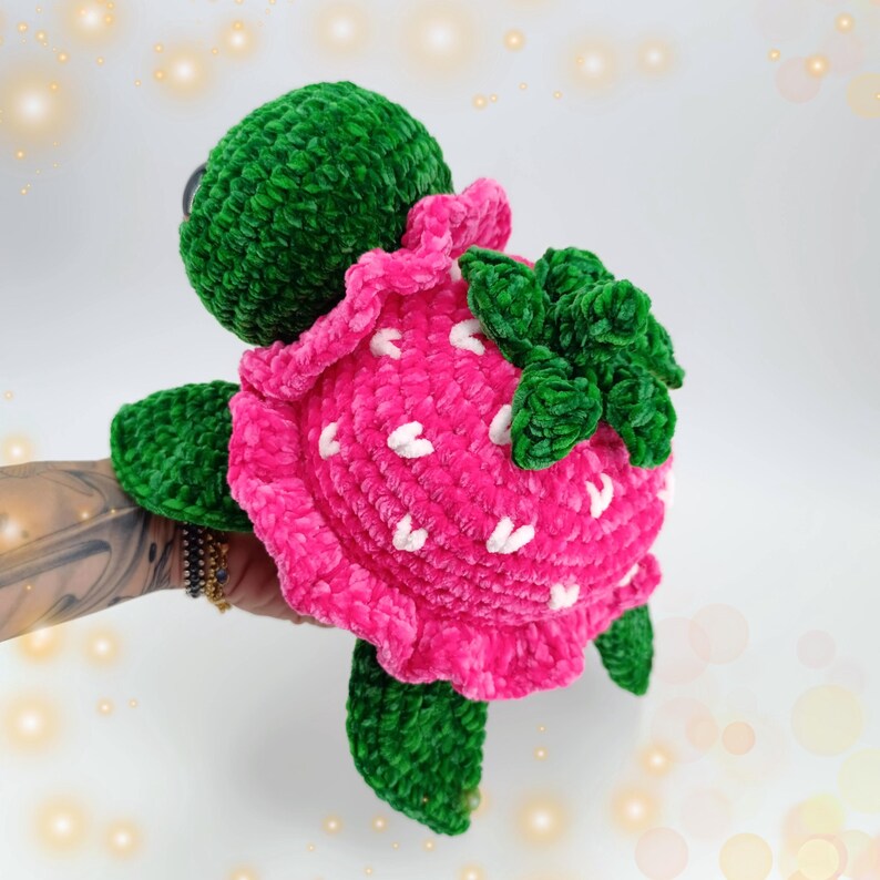Strawberry Turtle Crochet Pattern PDF – “strawberry” Fruity Sea Turtle ...