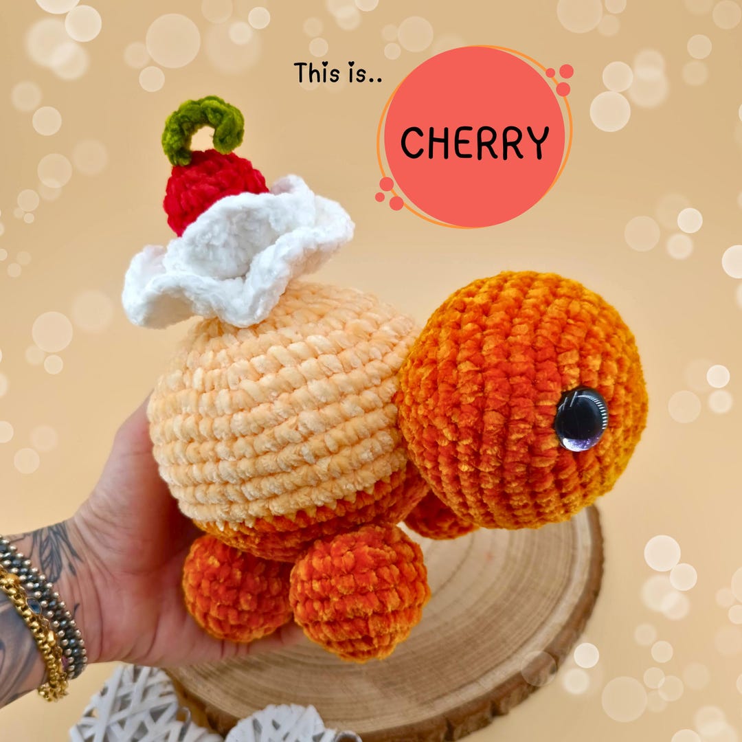 Cherry Turtle Crochet Pattern PDF – “cherry” Dessert Sea Turtle ...