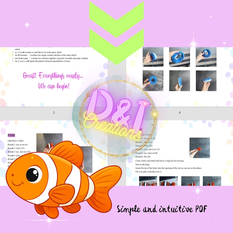 Fish Car Dashboard Decor Crochet Pattern PDF – “wigglefin” Bobble Fish ...