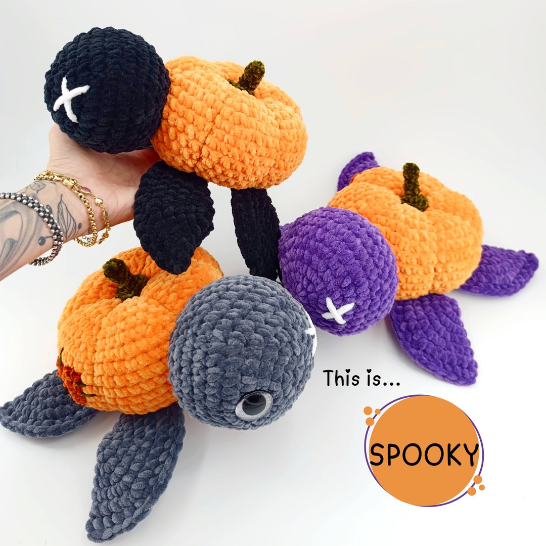Pumpkin Turtle Crochet Pattern PDF – “spooky” Halloween Sea Turtle ...