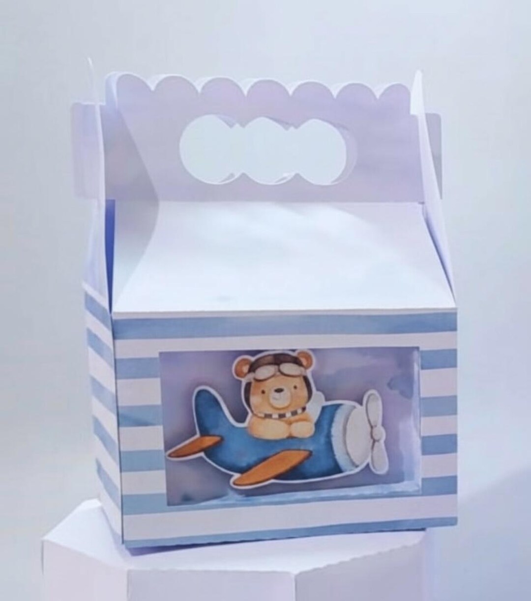 Aviation Bear Favor Box Template, DIY Party Decoration (svg, Pdf, Jpg ...