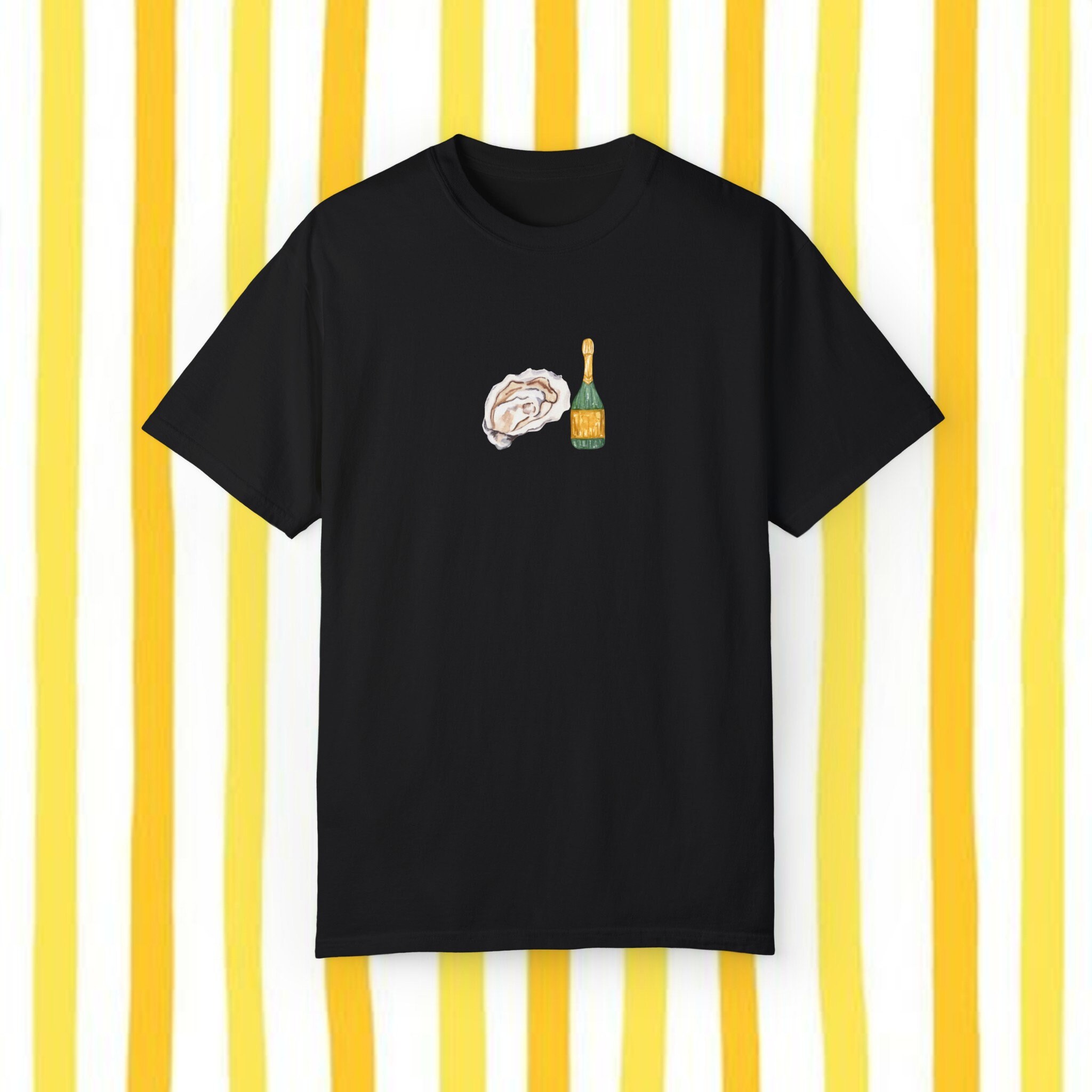 Oyster Champagne Tee, Painted Oyster Graphic Tee, Painted Champagne ...