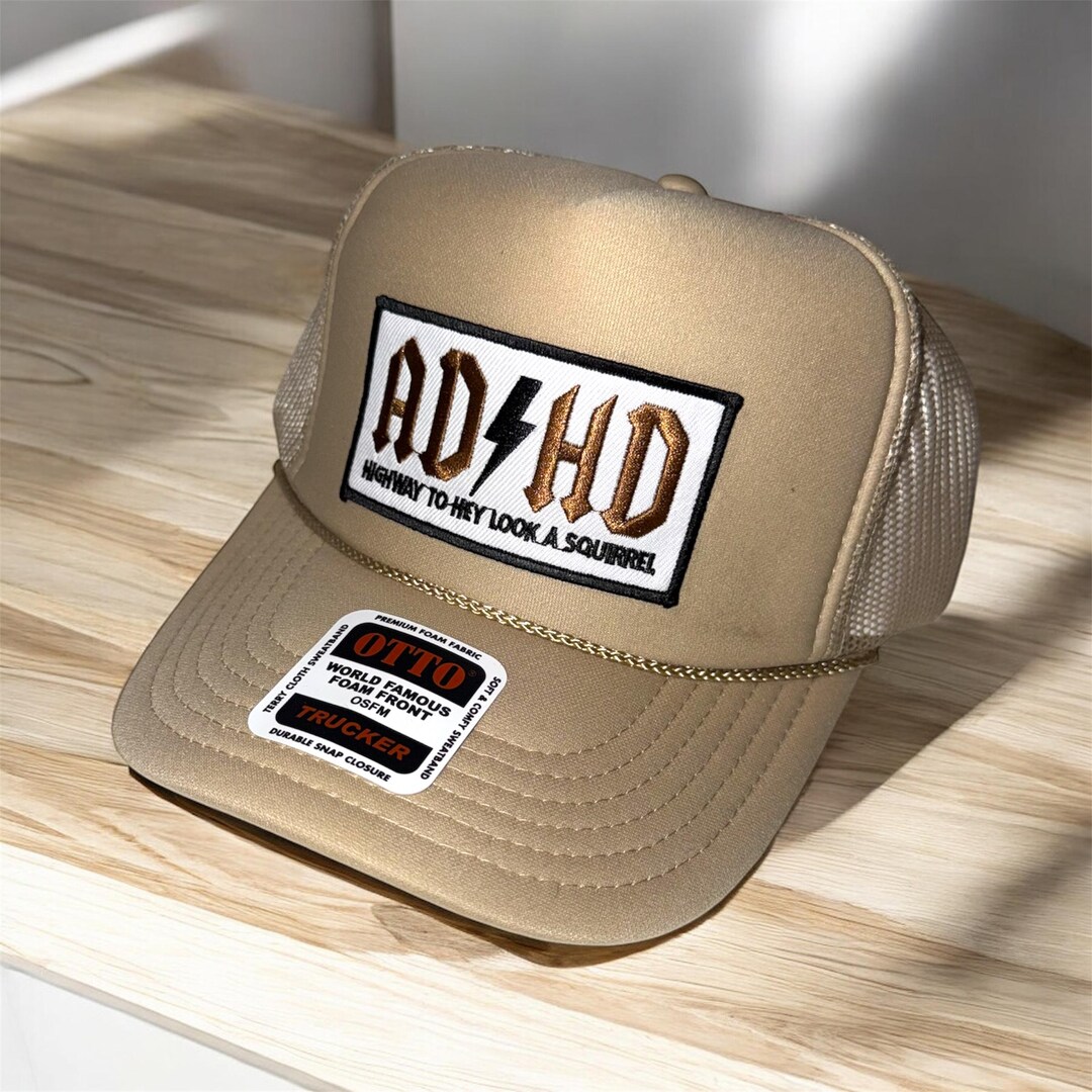 ADHD Tan Trucker Hat - Etsy