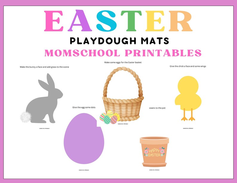 Easter Playdough Mats, Playdoh Mats, Preschool, Pre-k, Kindergarten ...