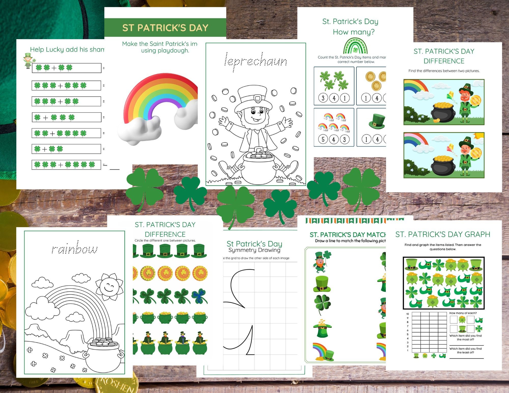 St. Patrick's Day Printable Pack 40 Pages, Ages 4 and Up, Printable ...
