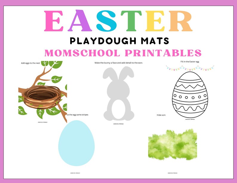 Easter Playdough Mats, Playdoh Mats, Preschool, Pre-k, Kindergarten ...