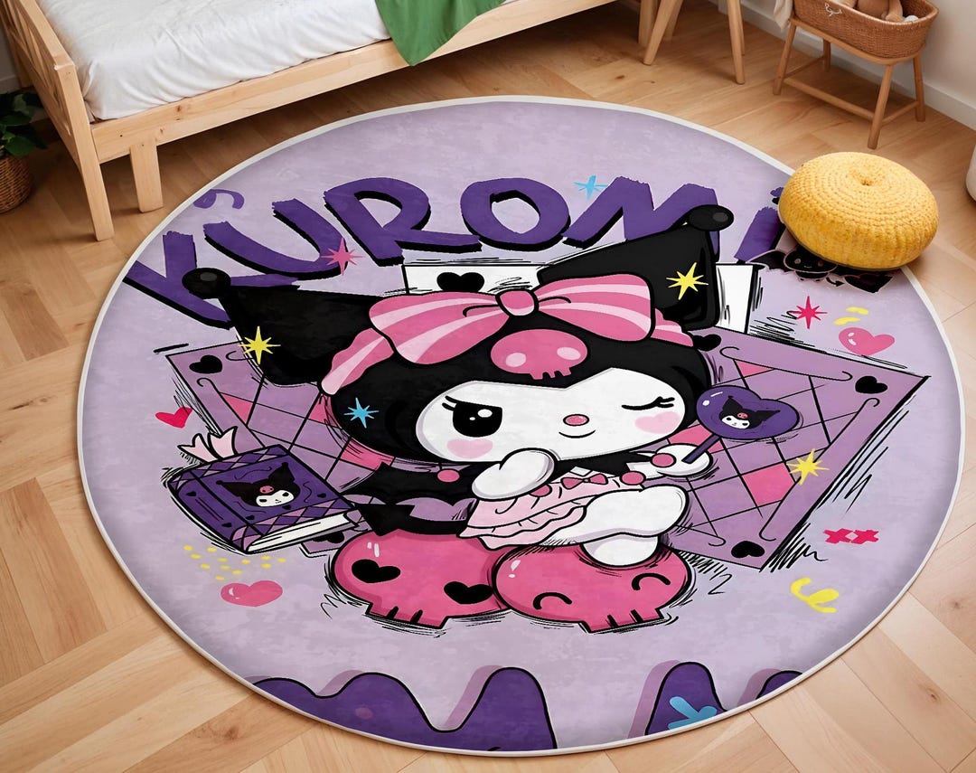 Kuromi Rug, Nursery Kuromi Rug, Baby Girl Playroom Mat,hello Kitty Rug ...