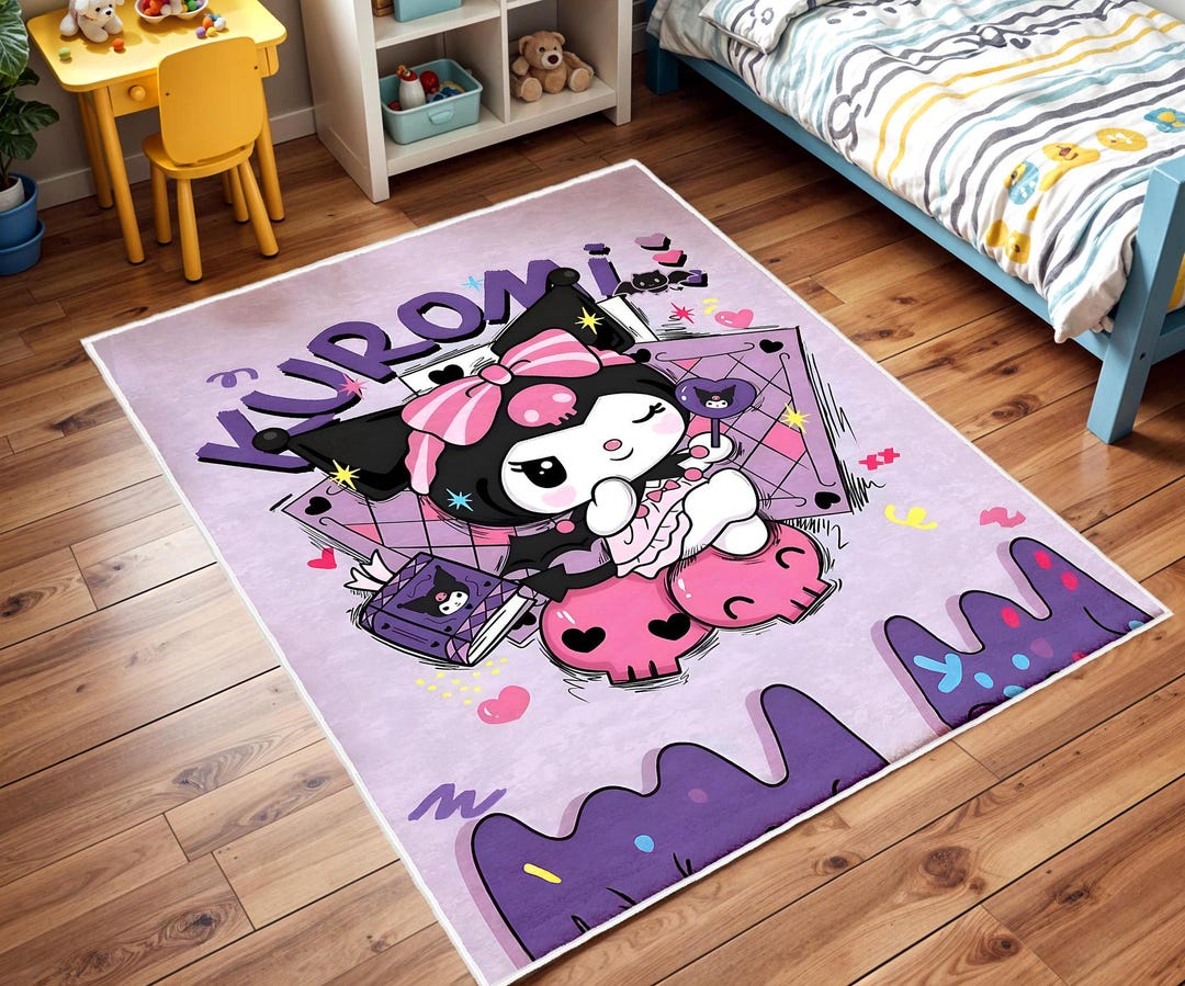 Kuromi Rug, Nursery Kuromi Rug, Baby Girl Playroom Mat,hello Kitty Rug ...