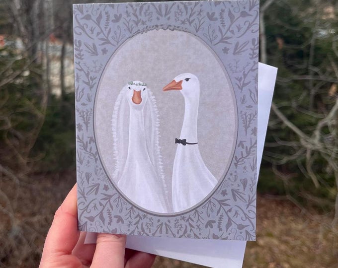 Victorian Goose Card | Wedding | Anniversary | Retro Vintage | Original ...