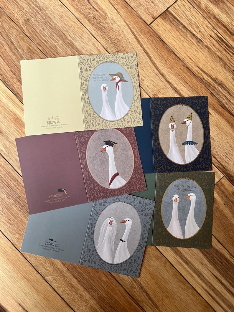 Victorian Goose Card | Wedding | Anniversary | Retro Vintage | Original ...