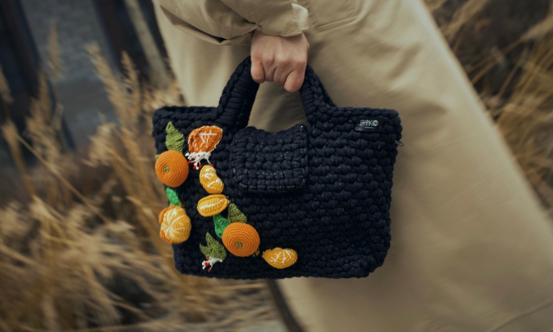 Crochet Mandarin Bag - Handmade Fruit-inspired Purse - Cute and Eco ...
